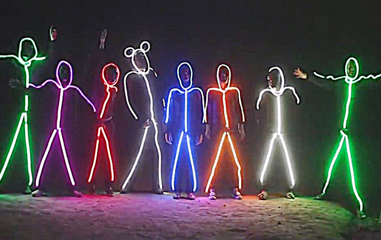 This LED Stick Figure Halloween Costume Will Glow Up Your Mind | Glowy Zoey
