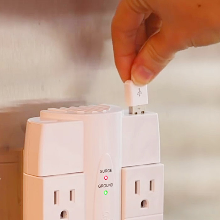 Best Swivel Surge Protector With USB | 6-Outlet Space Saving Plug