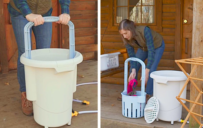 Lavario: A hand-powered portable washing machine for camping & RV's