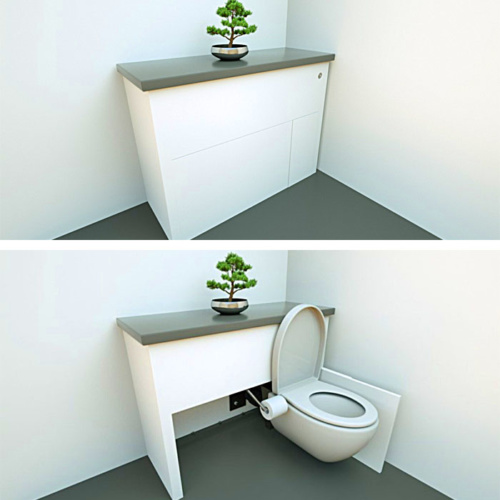 Retractable Toilet Seat | Hide The Foldable Toilet On The Wall