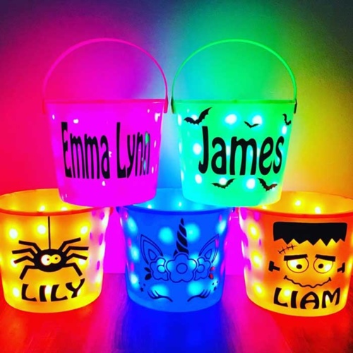 Light Up Halloween Trick or Treat Buckets | Keep Kids Visible At Night