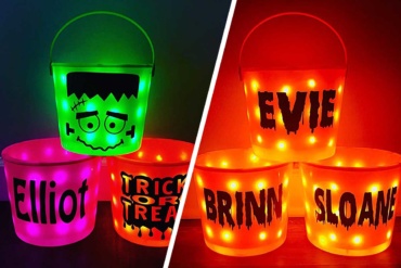 Light Up Halloween Trick or Treat Buckets | Keep Kids Visible At Night