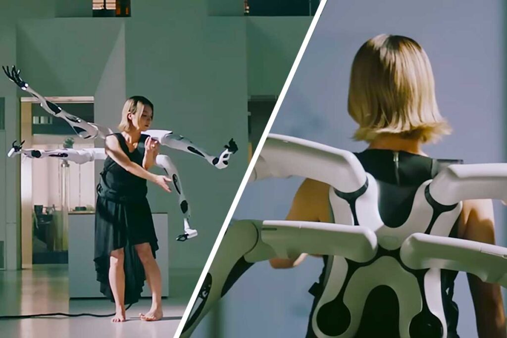AI-powered robotic arms for humans - Wear it like a backpack