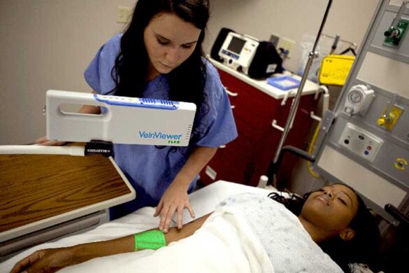 The VeinViewer uses infrared light to help nurses find veins on the ...