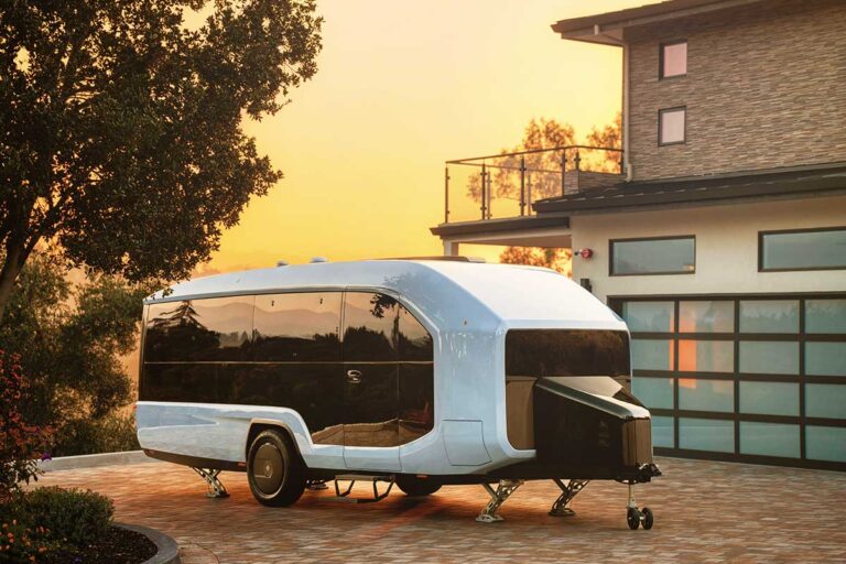 Pebble Flow self-propelled electric RV trailer redefining travel freedom