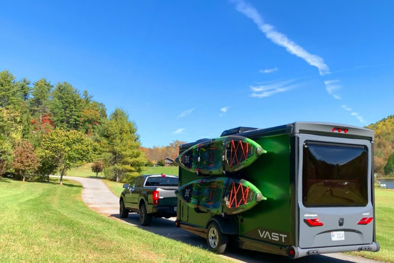 The Vast camping trailer for a slide-out kitchen and maximum gear storage