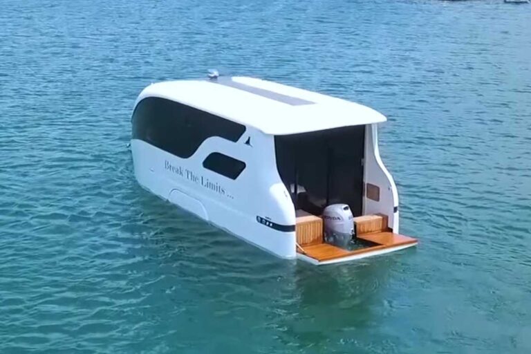 SealVans floating campers for RVing on both land and water