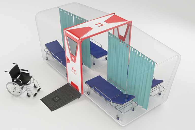 With Cmax foldable mobile homes you can set up a clinic in under 11 minutes