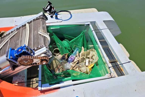Waterway cleanup with autonomous marine trash collection Clearbot