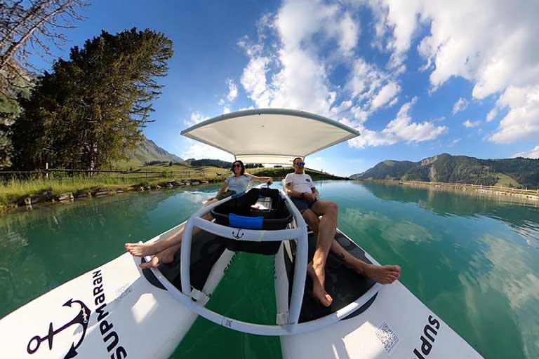 Supmaran is your personal watercraft made of two standup paddleboards