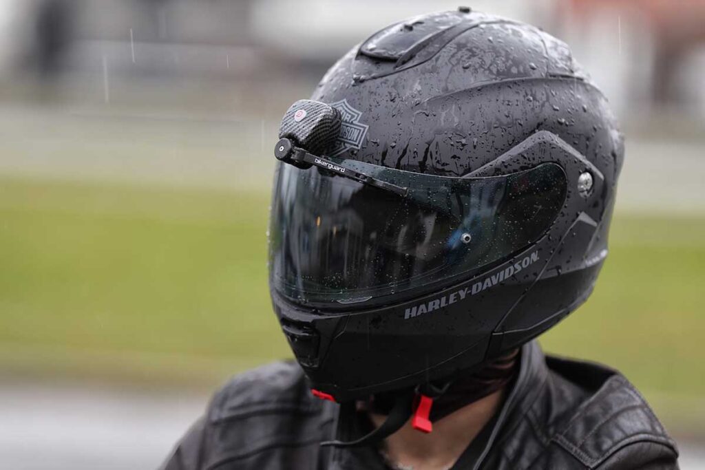 Bikerguard the ultimate helmet visor wiper for clear vision in the rain